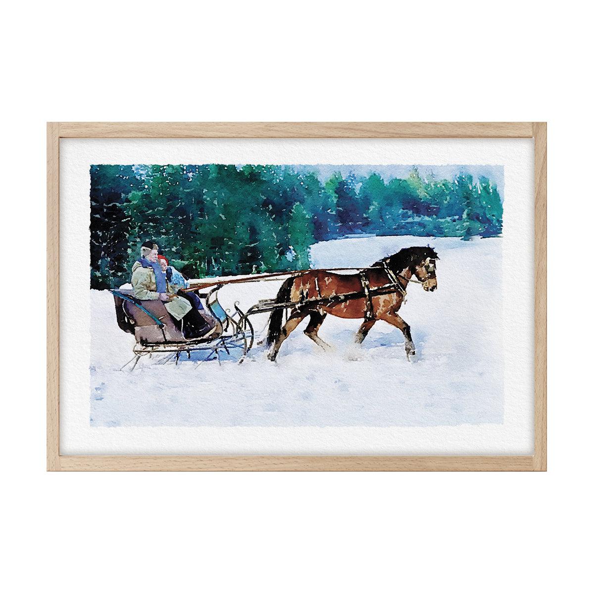 "Morning Sleigh Ride" Limited Edition Watercolor Print – Shop At Sullivan